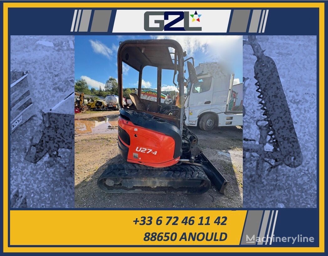 Kubota U 27-4 *ACCIDENTE*DAMAGED*UNFALL* mini bager nakon udesa