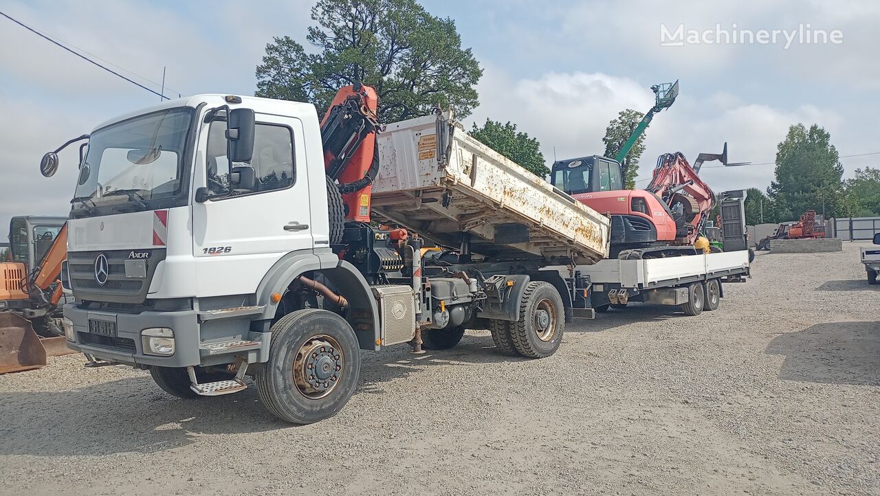 Kubota Zestaw Kubota kx080-4 + Mercedes Axor 4x4 + przyczepa laweta tan mini bager