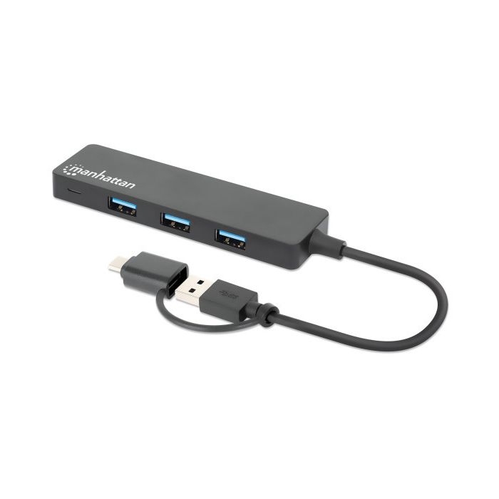 USB-C HUB 4port Manhattan 180863 3.2 G1+USB-C/5Gbps/Crni
