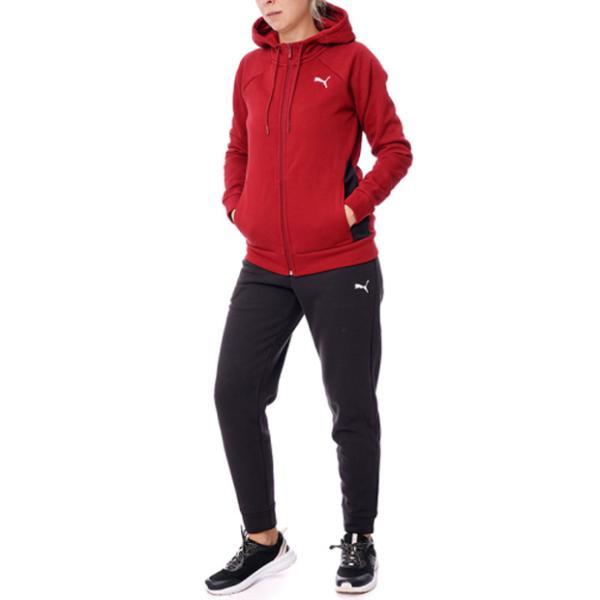 Puma - Crvena ženska komplet trenerka CLASSIC HOODED TRACKSUIT FL