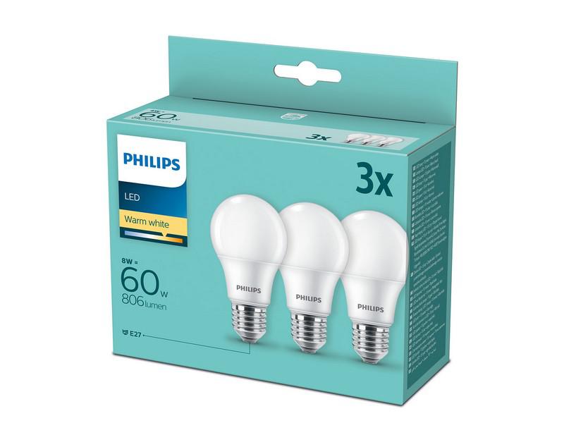 PHILIPS SIJALICE PS727 LED SIJALICA 8W (60W) A60 E27 WW FR ND 3PF/6 DISC