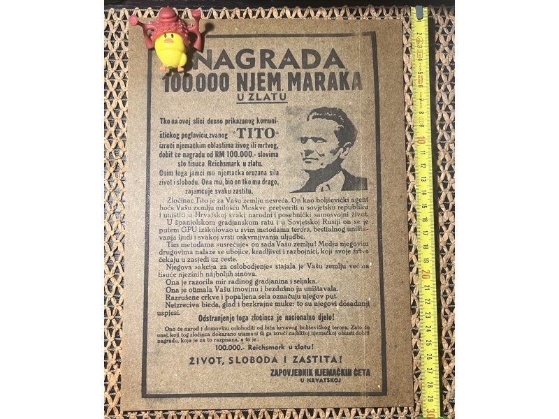 Poternica za Titom Marsal Tito Jugoslavija Srbija
