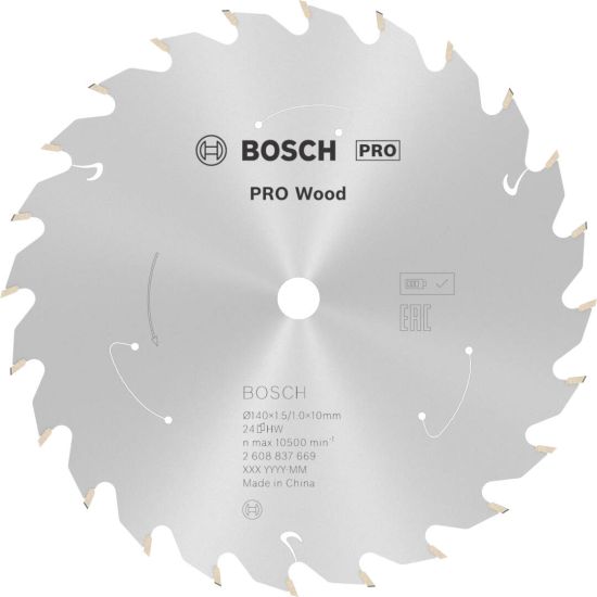 Bosch PRO Wood list za akumulatorsku kružnu testeru 140x1.5x10 mm 24z ATB max 10.500 o/min (2608837669)