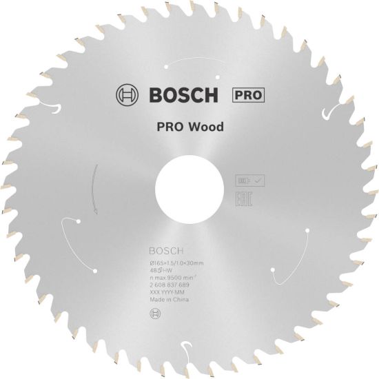 Bosch PRO Wood list za akumulatorsku kružnu testeru 165x1.5x30 mm 48z ATB max 9.500 o/min (2608837689)