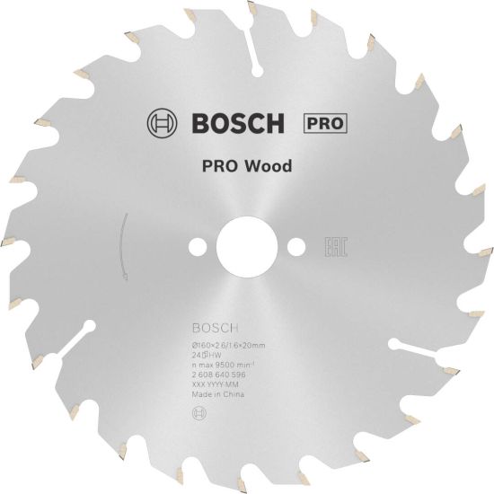 Bosch PRO Wood list kružne testere 160x2.6x20 mm 24z ATB max 9.500 o/min (2608640596)