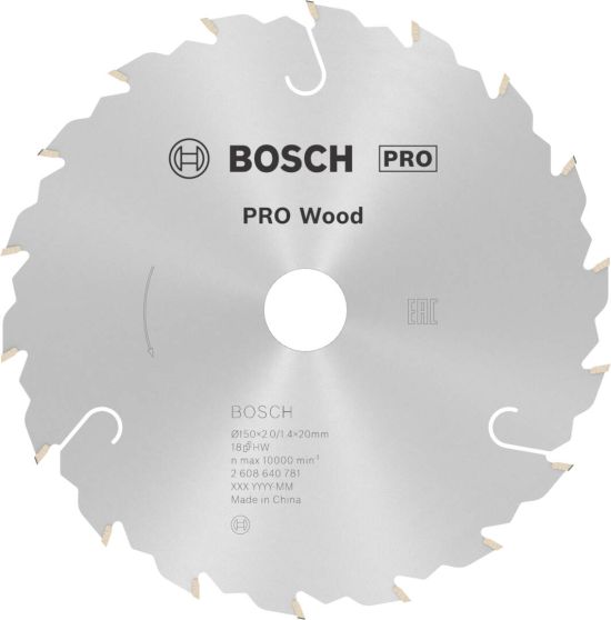 Bosch PRO Wood list kružne testere 150x2x20 mm 18z ATB/FT max 10.000 o/min (2608640781)