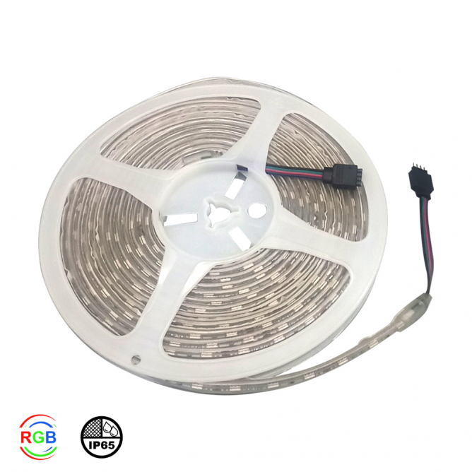 LED TRAKA 12V 7W/M RGB IP65 (5m,10mm, VT-5050-60) 212155