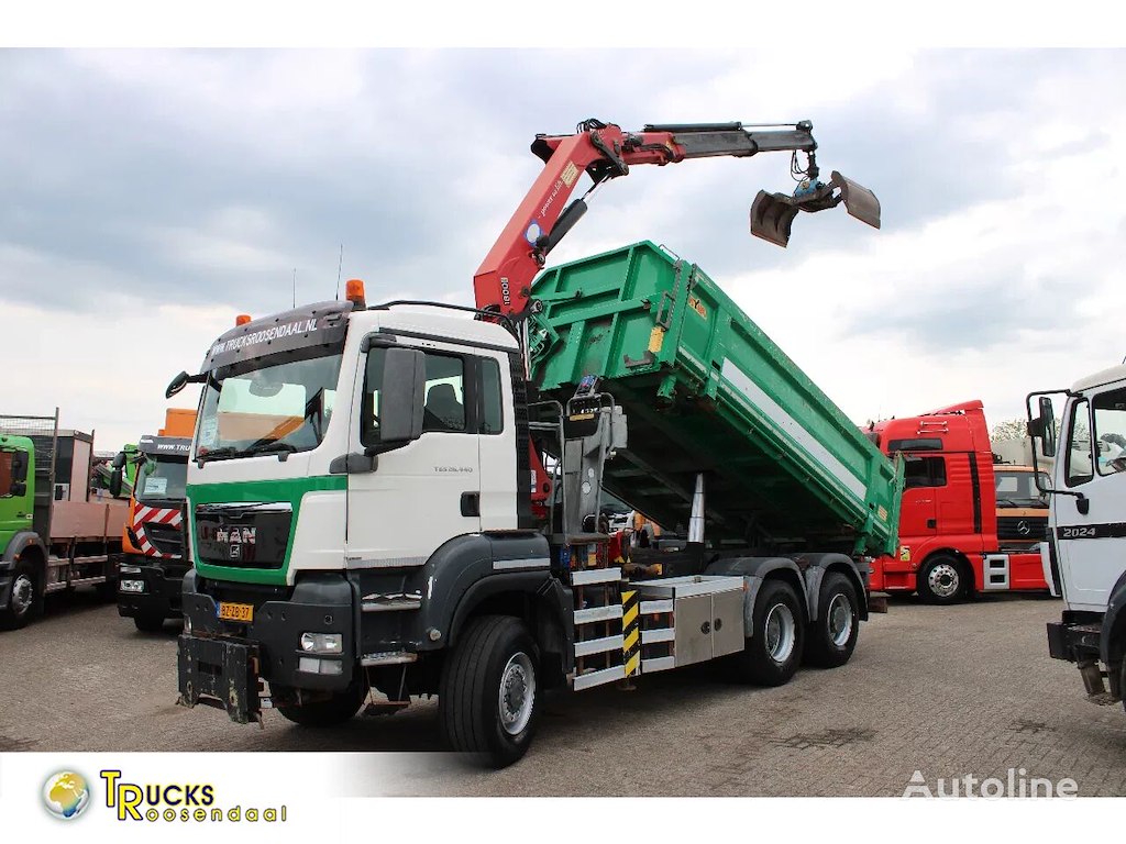 MAN TGS 26.440 6x6 + HMF 18T/M + 3SIDE TIPPER + BIG AXLE + EURO 5 kiper