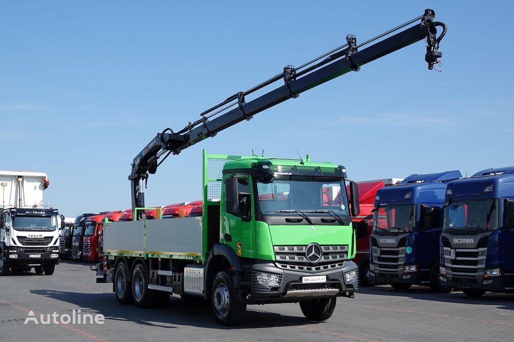 Mercedes-Benz AROCS 2636 / 6x4 / SKRZYNIOWY - 6,5 m / + HDS HIAB 192 E-4-wysów kamion s ravnom platformom