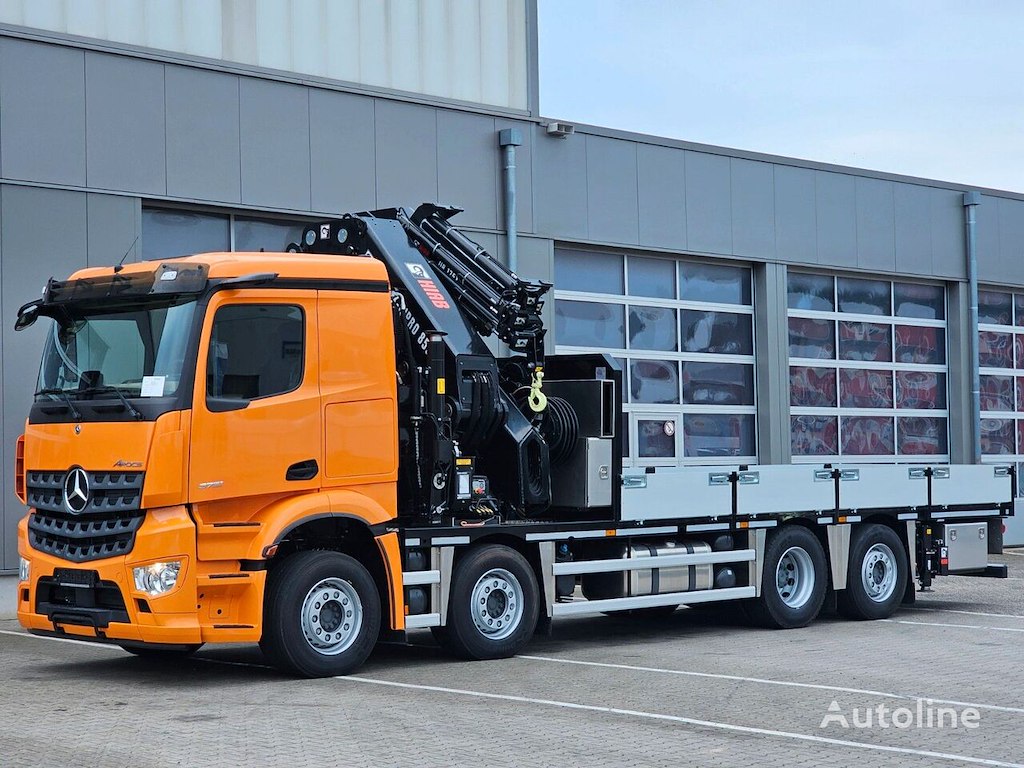 Mercedes-Benz Arocs 3751 8x2 Pritsche HIAB 858 E-7 + Jib kamion s ravnom platformom