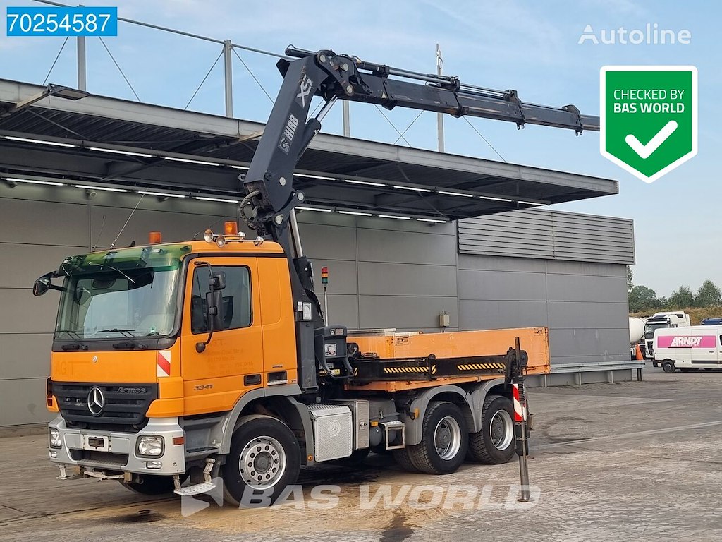 Mercedes-Benz Actros 3341 6X4 Hiab 322 EP-5 XS Hiduo Manual Big-Axle Steelsusp kamion s ravnom platformom