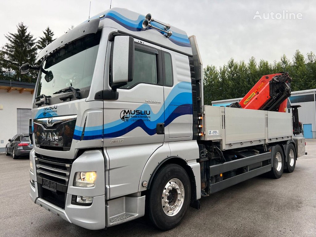 MAN TGX 33.540 6x4 Flatbed + crane Palfinger PK 72002 6x4 kamion s ravnom platformom