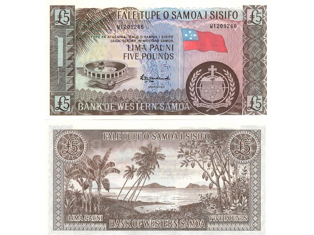 WESTERN SAMOA 5 Pounds 1963/2020 UNC, P-15CS