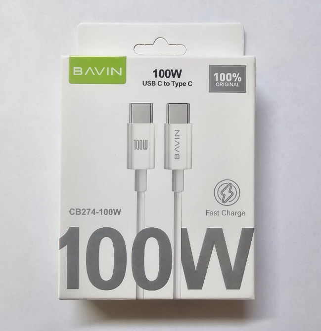 USB kabal Bavin 100W Tip C na Tip C (White)