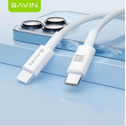 USB kabal Bavin 30W Tip C na Lightning (White)