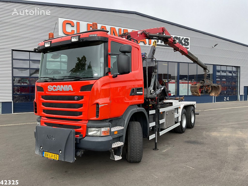 Scania G 400 6x6 HMF 16 ton/meter Z-kraan Full steel kamion rol kiper