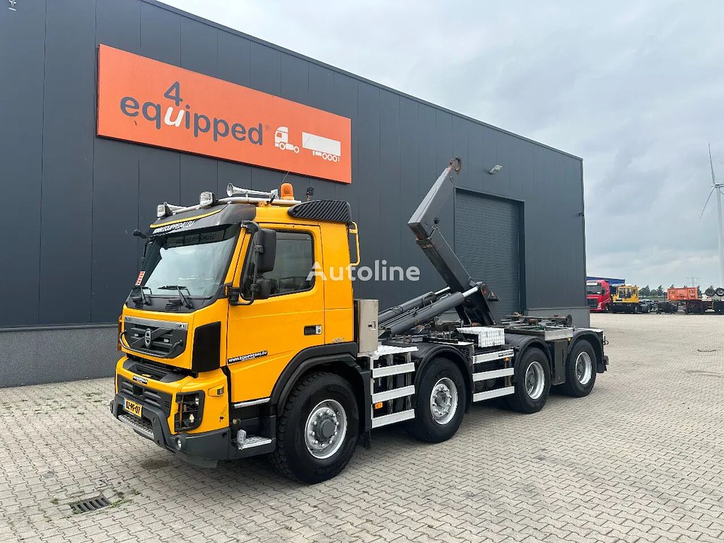 Volvo FMX 460 8x4, triple steering, HYVALIFT hook, 30 tons system, EUR kamion rol kiper