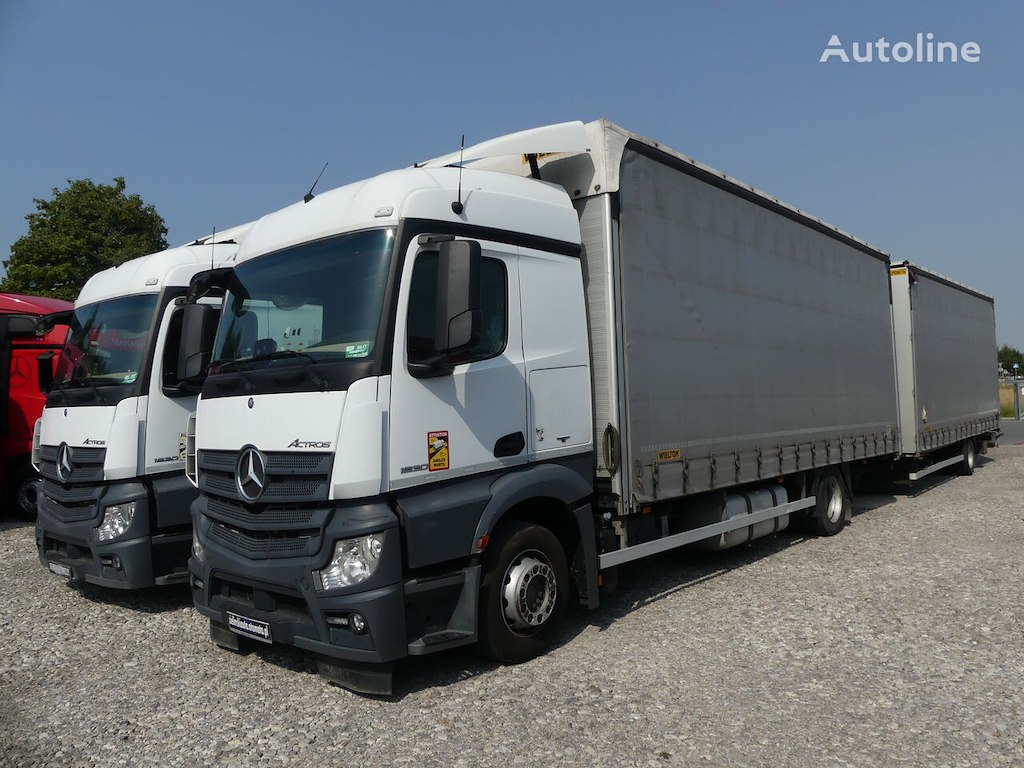 Mercedes-Benz ACTROS 1830 MP4 / ZESTAW PRZESTRZENNY 120m3 / PRZEJAZDOWY / TAND kamion sa klizna zavesa cerada + prikolica sa kliznom ceradom