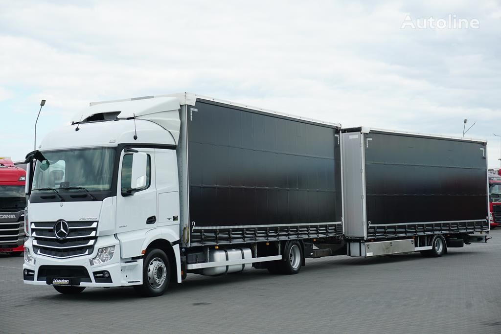 Mercedes-Benz ACTROS / 1830 ACC / E 6 / ZESTAW PRZEJAZDOWY 120 M3 / ŁAD. 15 00 kamion sa klizna zavesa cerada + prikolica sa kliznom ceradom