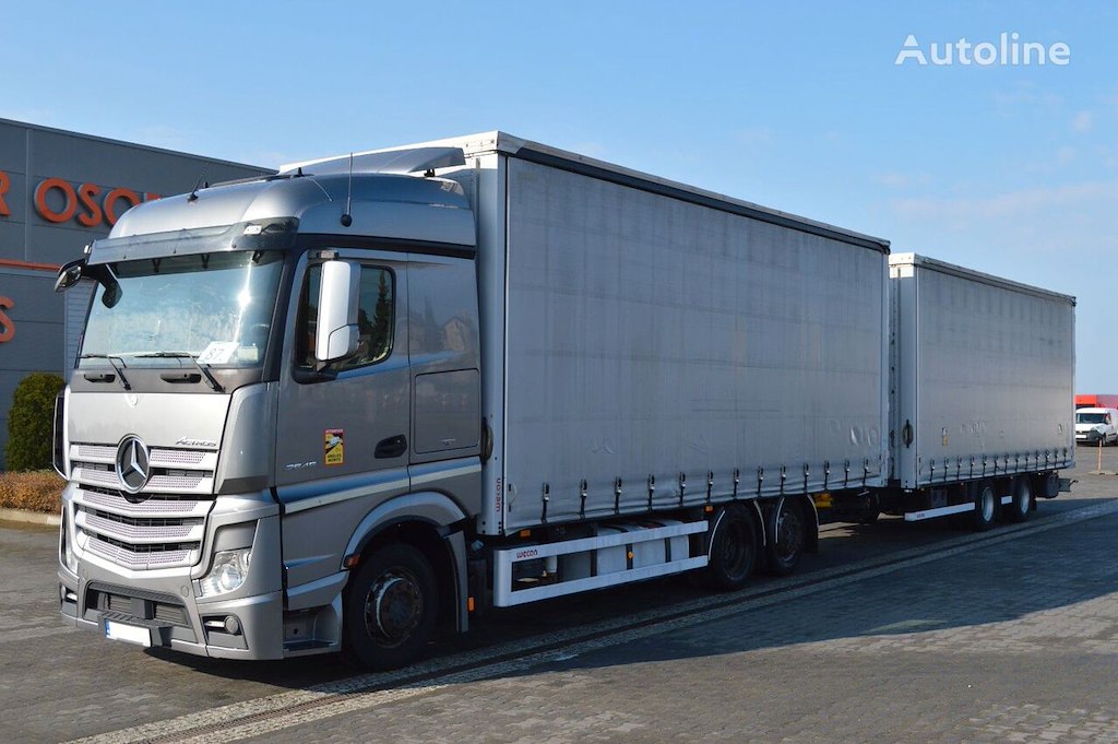 Mercedes-Benz Actros 2545 MP4 kamion sa klizna zavesa cerada + prikolica sa kliznom ceradom