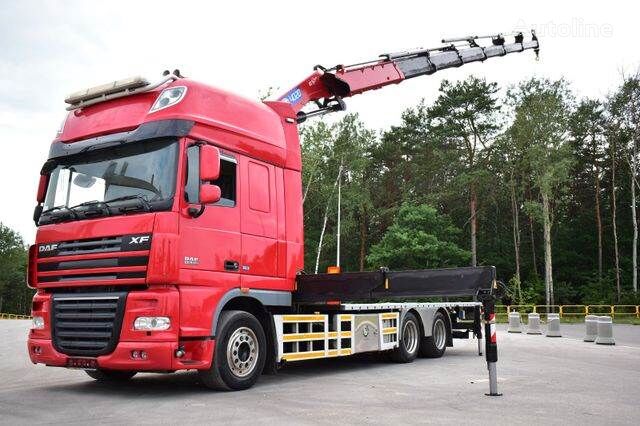 DAF XF 105 6x2 HMF 4020 EURO 5 Crane KRAN kamion platforma