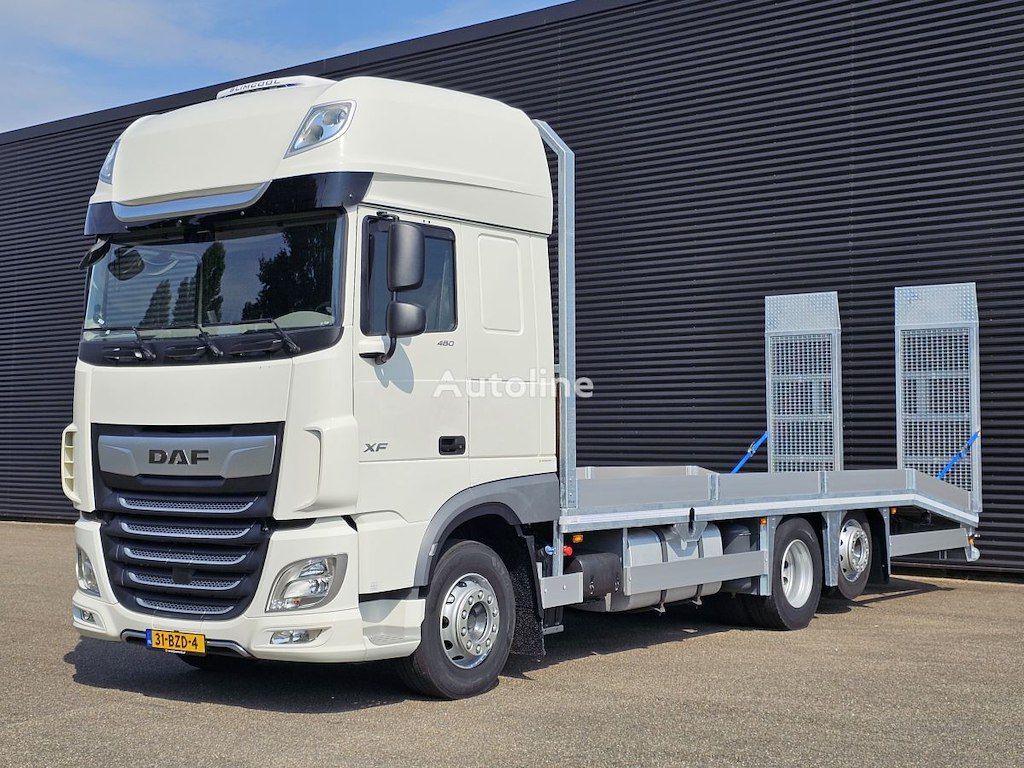 DAF XF 480 6x2 OPRIJWAGEN / MACHINE TRANSPORT autotransporter