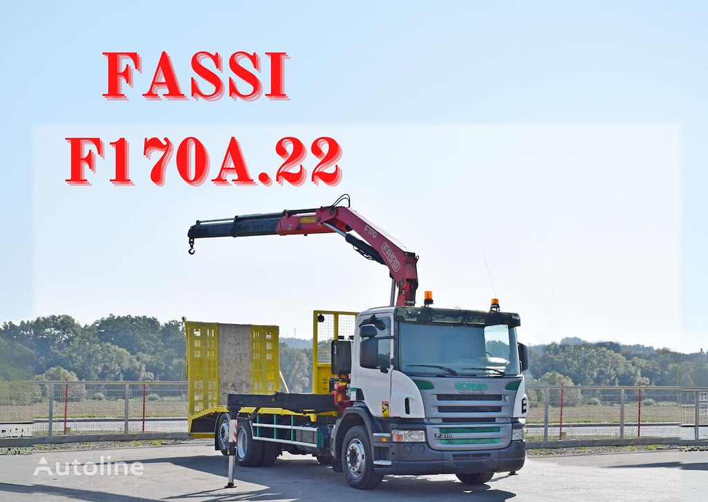 Scania P310 * FASSI F170A.22 + FUNK * TOPZUSTAND autotransporter