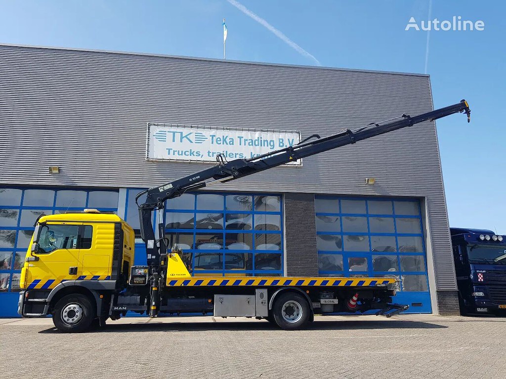 MAN TGM 15.250 HIAB XS 122 schuifplateau bril 2x lier šlep auto