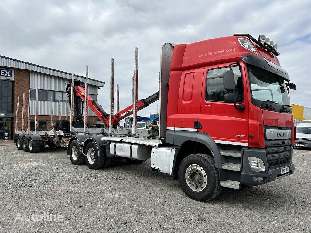 DAF FAT CF530 kamion za prevoz drva + šumarska prikolica