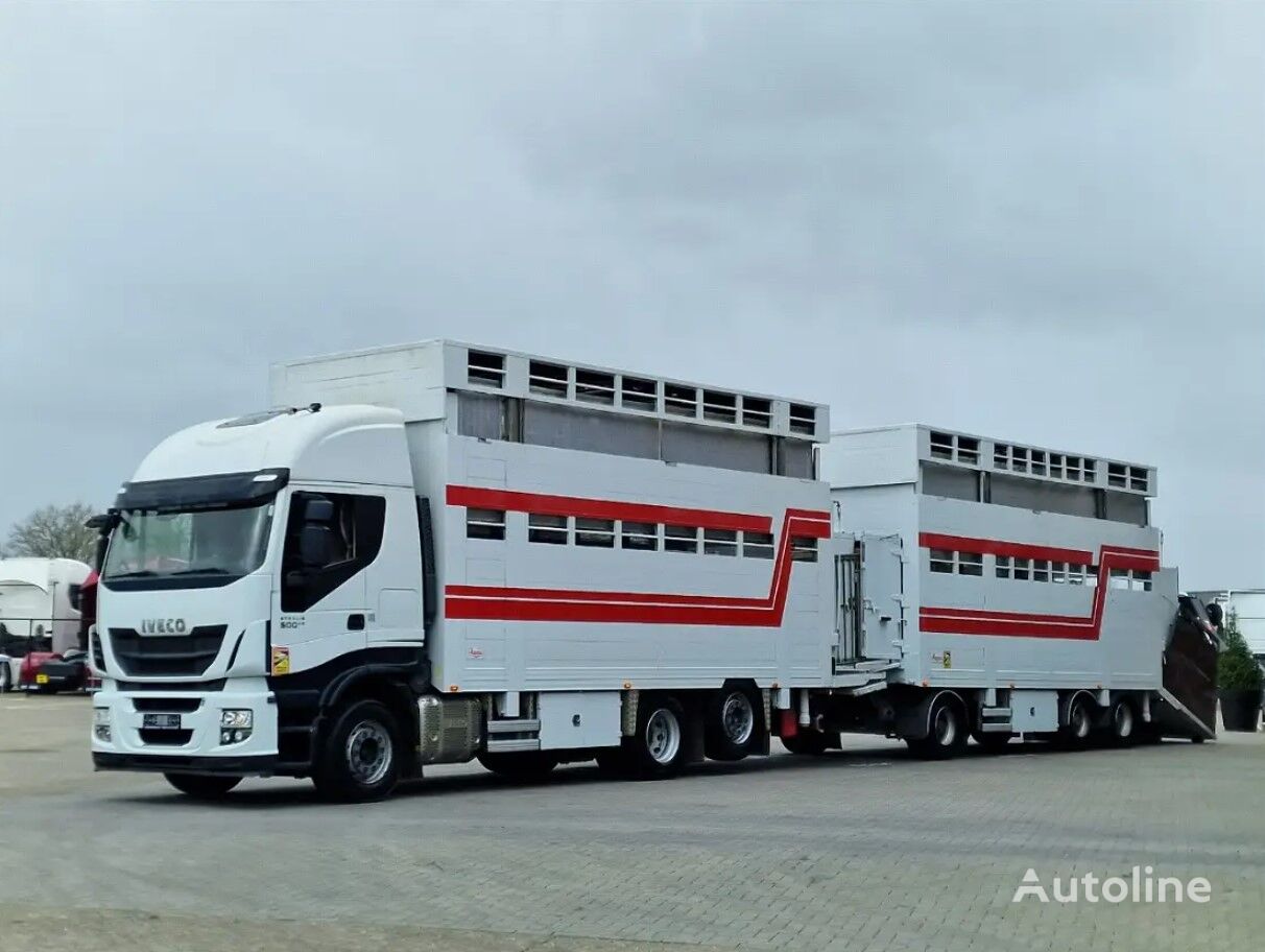 IVECO Stralis 500 6x2 Livestock transporter + trailer kamion za prevoz stoke