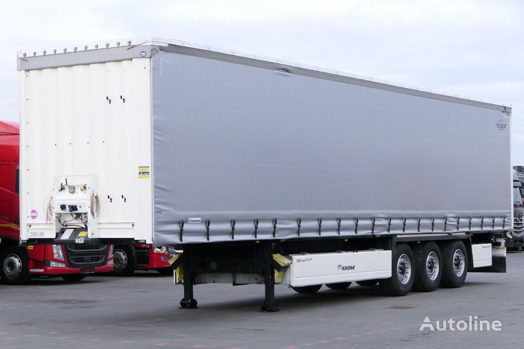 Krone CURTAINSIDER / STANDARD / LIFTED AXLE / PALLET BOX / 2018 YEAR / poluprikolica sa kliznom ceradom