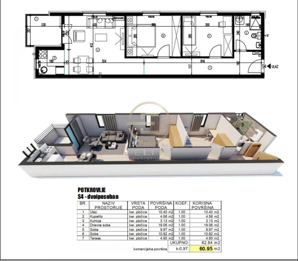 Prodaja, trosoban stan, 60m2, Adice, Novi Sad, Novi Sad