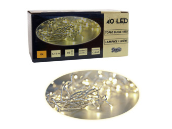 40 LED lanca belo svetlo na baterijama