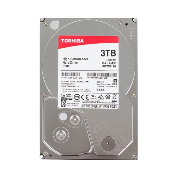 Hard disk Toshiba 3TB 3.5 SATA III 64MB 7.200rpm HDWD130UZSVA P300 series bulk