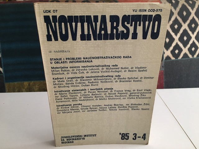 Novinarstvo  `85  3-4