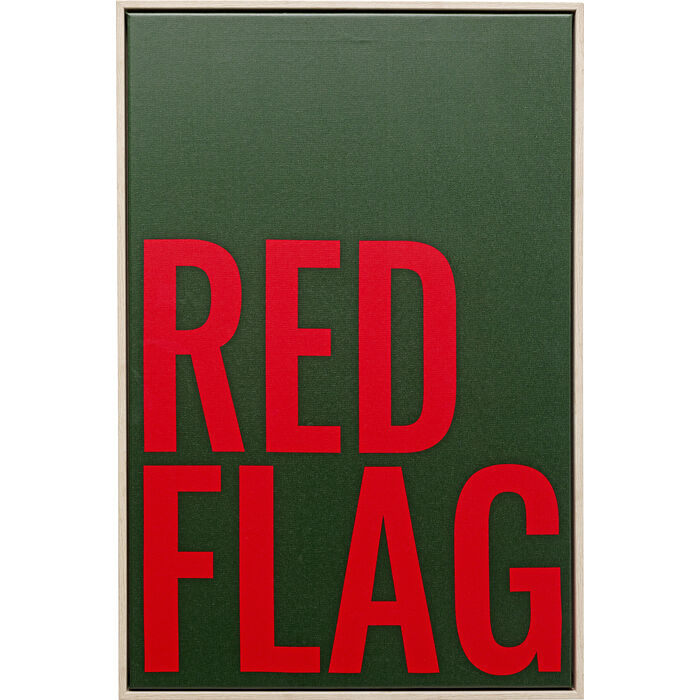 Framed Picture Red Flag 40x60cm