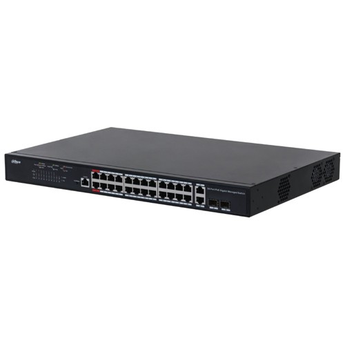 Dahua 26-Port Managed Gigabit 24-Port PoE Switch | PFS4226-24GT-370