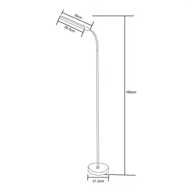 LED podna lampa crna 10W ZUMA LINE