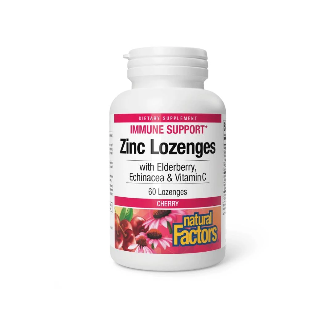 Natural Factors Zinc Lozenges with Echinamide, Elderberry & Vitamin C 60 Lozengi