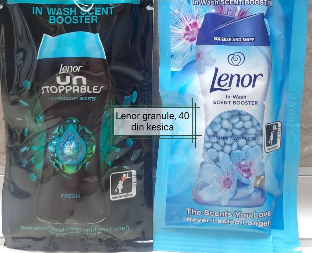 Lenor granule i diskovi za pranje veša, Granule imaju 23g, a tečni