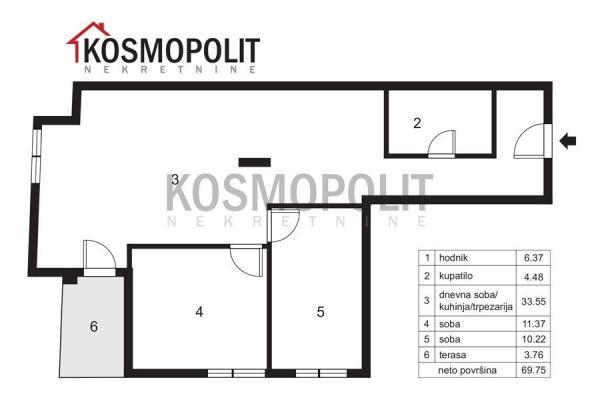 Banijska, Trosoban stan na prodaju, 70m2, 177.800€