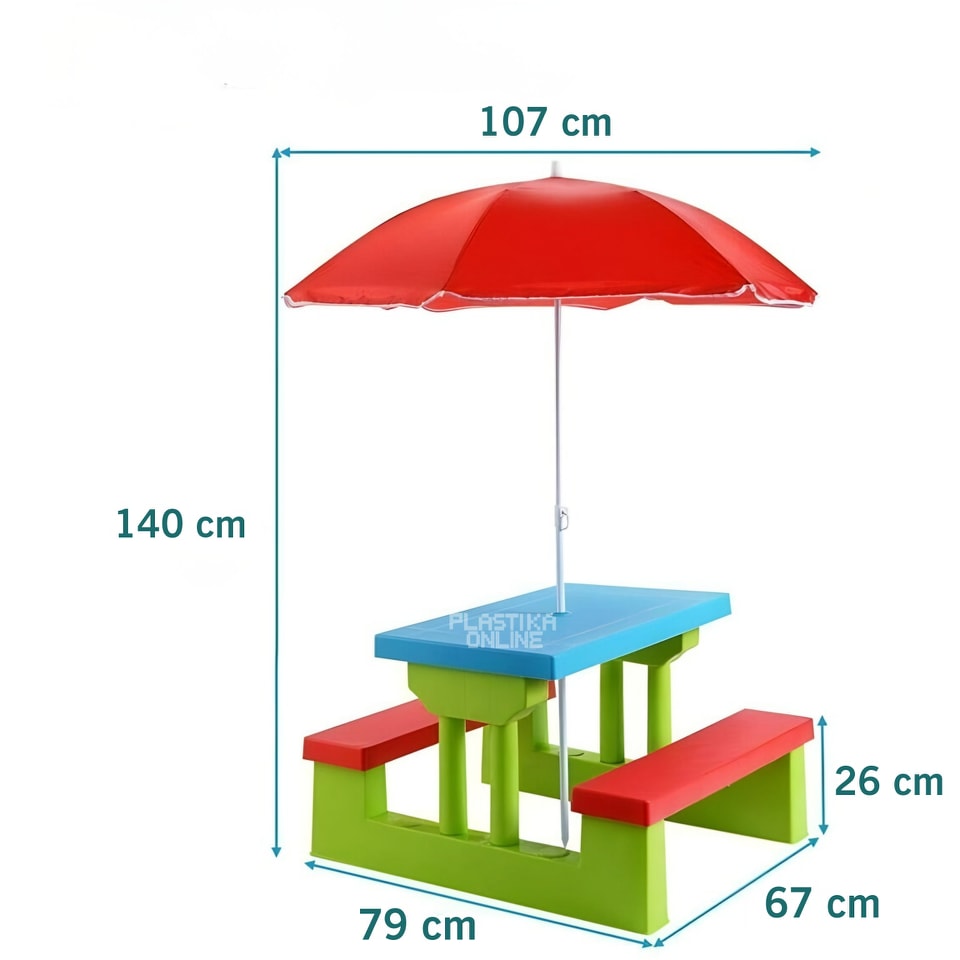 Set za sedenje sa suncobranom 140cm