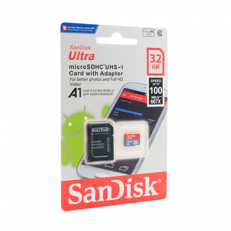 Mem. Kartica SanDisk SDHC 32GB Ultra Micro 100MB/s Class 10 sa adapterom ZJ CN