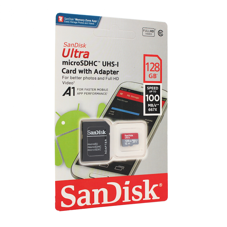 Mem. Kartica SanDisk SDXC 128GB Ultra Micro 100MB/s Class 10 sa adapterom ZJ CN