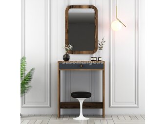 HANAH HOME Sto za šminkanje Lizbon Mirror Walnut Anthracite