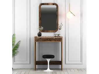 HANAH HOME Sto za šminkanje Lizbon Mirror Walnut