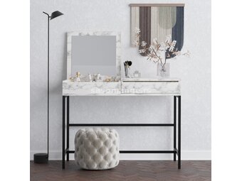 HANAH HOME Sto za šminkanje Linda Carrara Marble