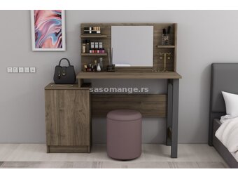 HANAH HOME Sto za šminkanje Jeni Walnut Anthracite