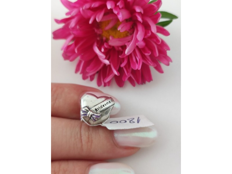 Nov Pandora privezak srce BRIDESMAID 925