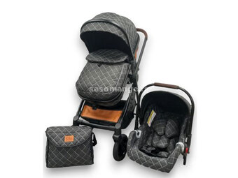 Kolica za bebe set Umbra tamno-siva BBO V8SBLACK